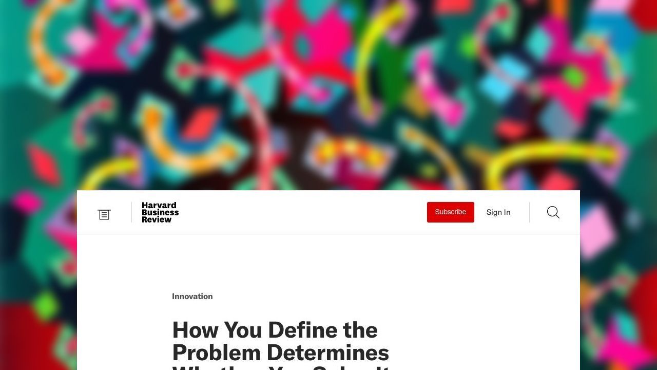 How You Define the Problem Determines Whether You Solve It – Digital ...